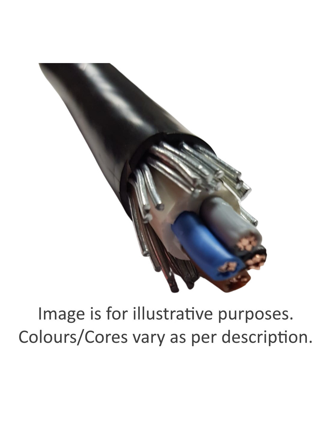 1.5mm² 7 CORE STEEL WIRE ARMOURED (SWA) CABLE BLACK PVC (x100m)